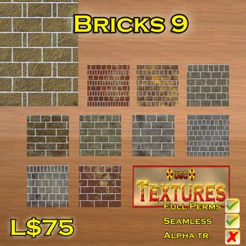 Second Life Marketplace - USC Textures - Bricks 9